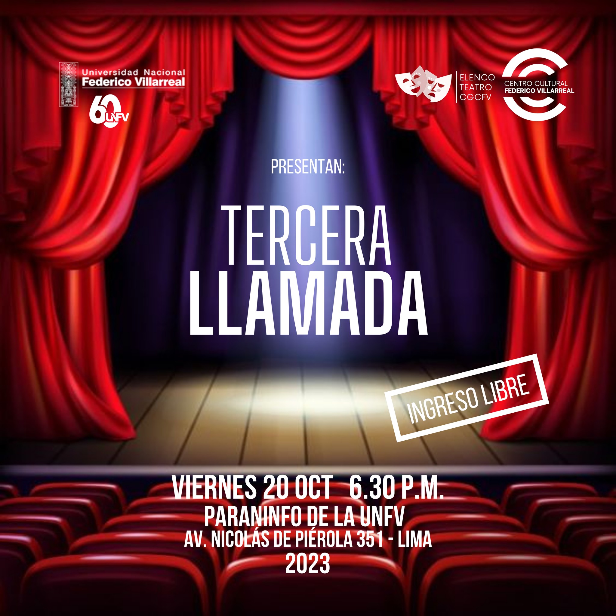 Muestra teatral "Tercera llamada": Elenco de teatro UNFV